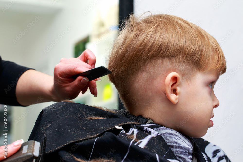 The little boy in the barber shop Stock Photo | Adobe Stock