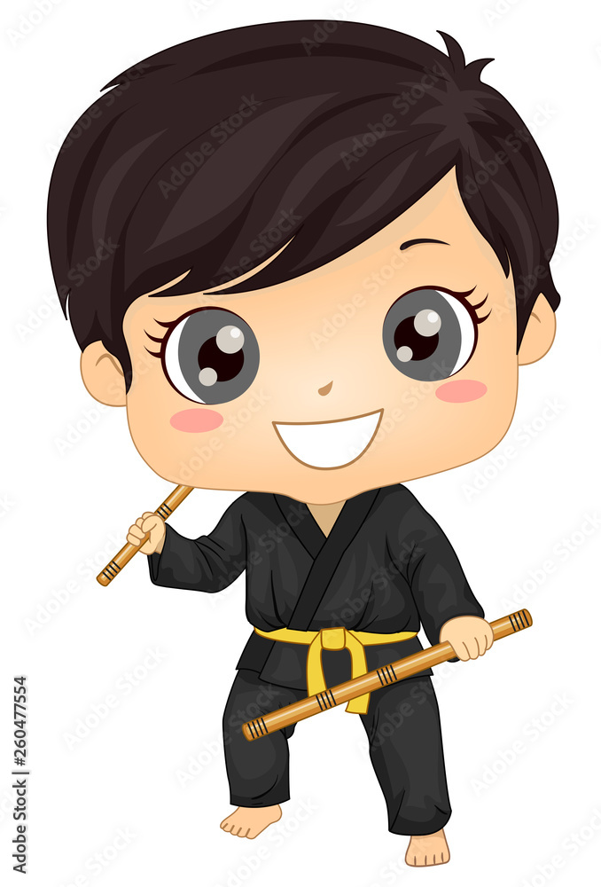 Kid Boy Modern Arnis Illustration Stock Vector | Adobe Stock