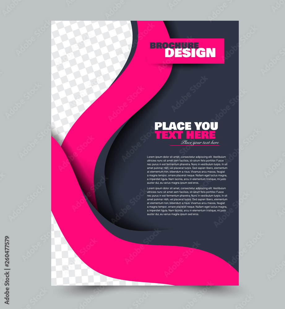 Flyer design template. Pink color. Vector illustration. Stock Vector ...