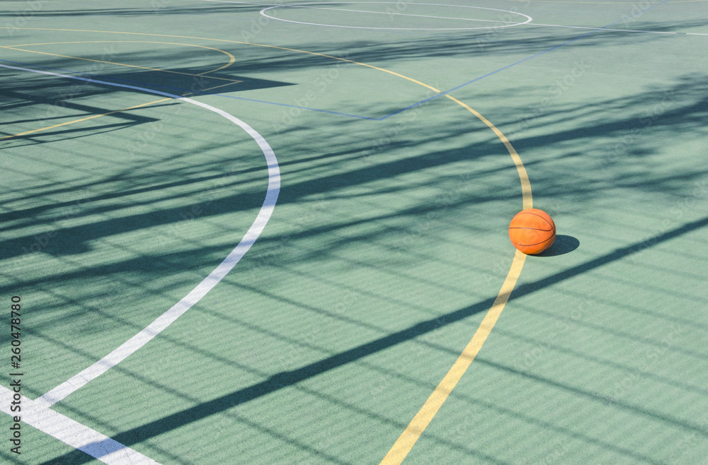 Empty Outdoor Basketball Court