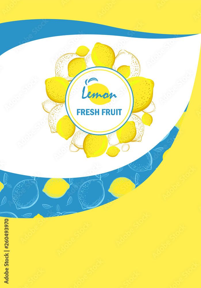 Packing template design of Lemon. Lemon vertical banner. Design for ...