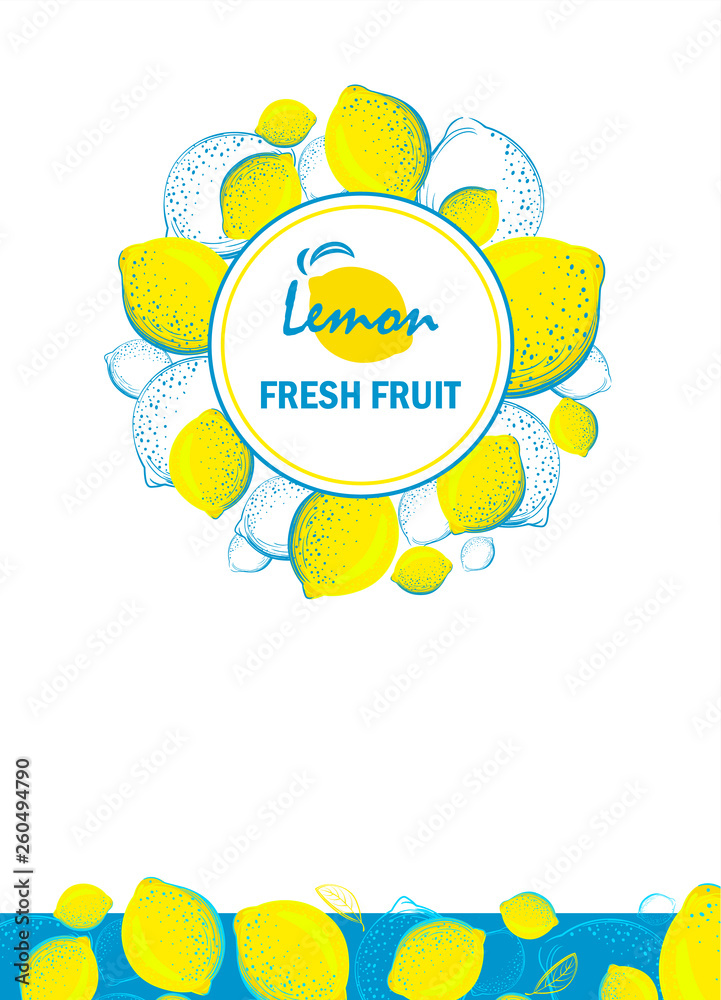 Packing template design of Lemon. Lemon vertical banner. Design for ...