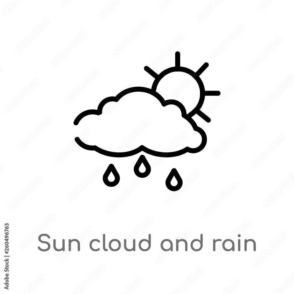 Sun And Cloud Outline