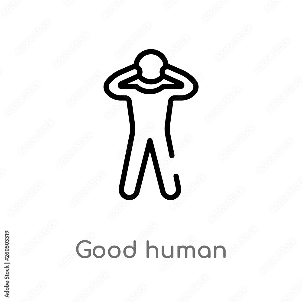 outline good human vector icon. isolated black simple line element ...