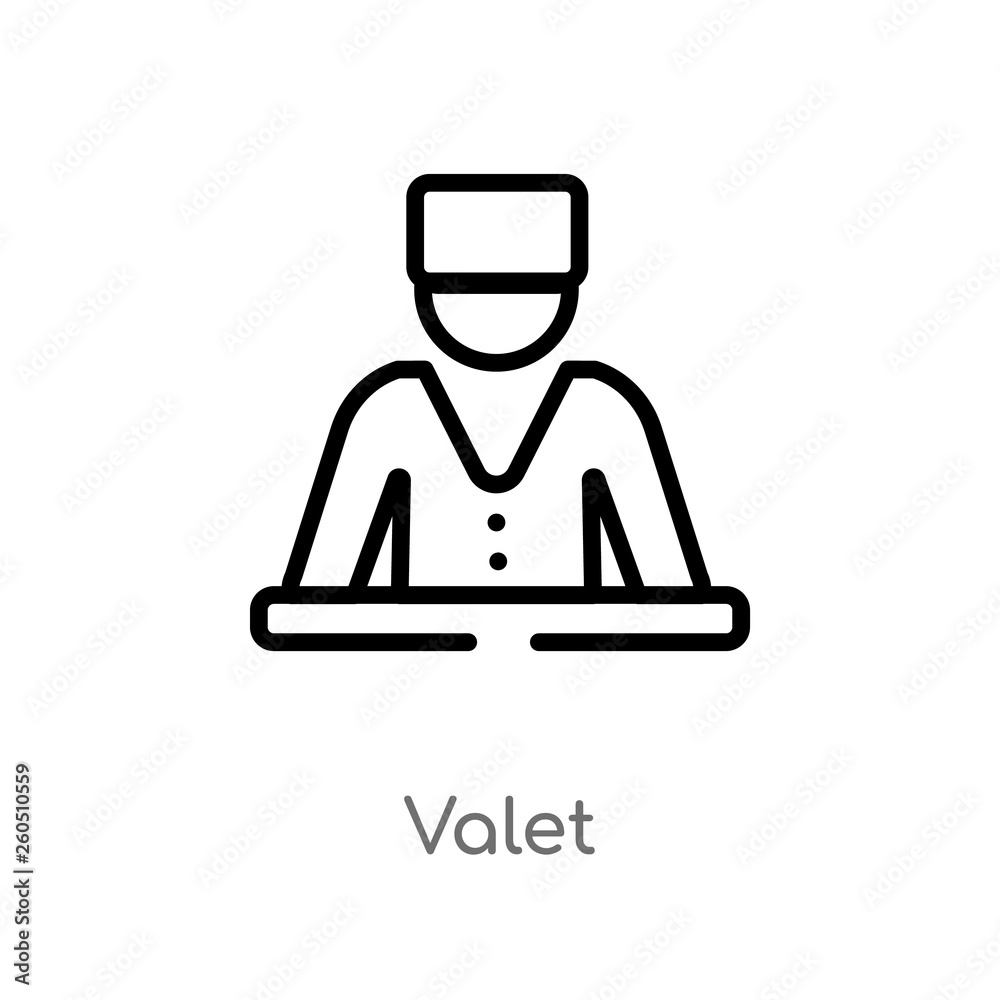 outline valet vector icon. isolated black simple line element ...