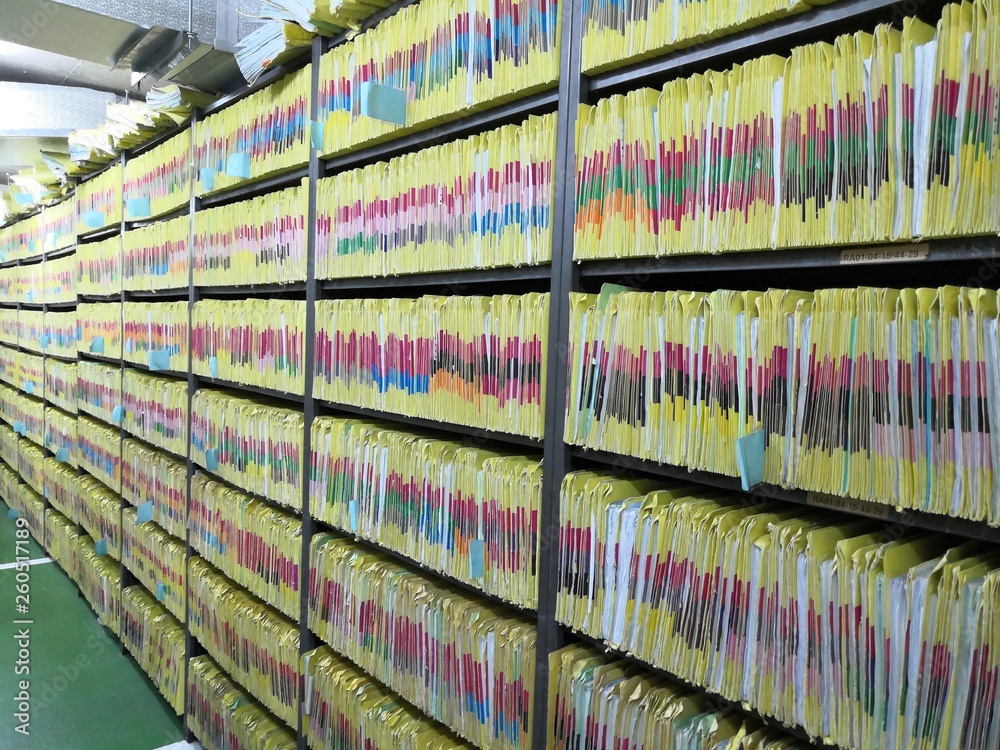 Document control room in hospital for important documents.Abstract.Data ...