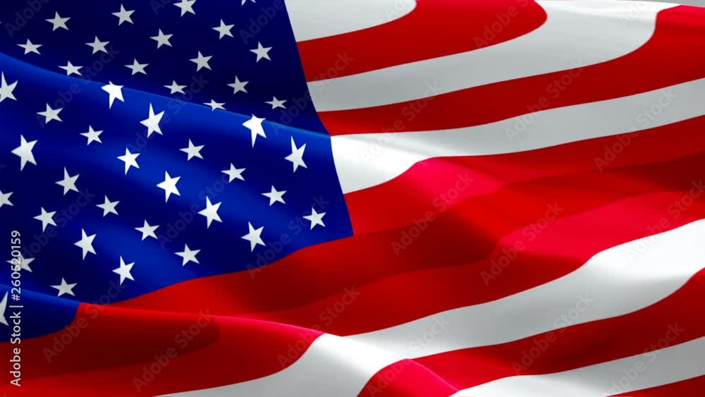 Firefighter Memorial Flag Wave Loop waving in wind. Realistic EMERGENCY ...