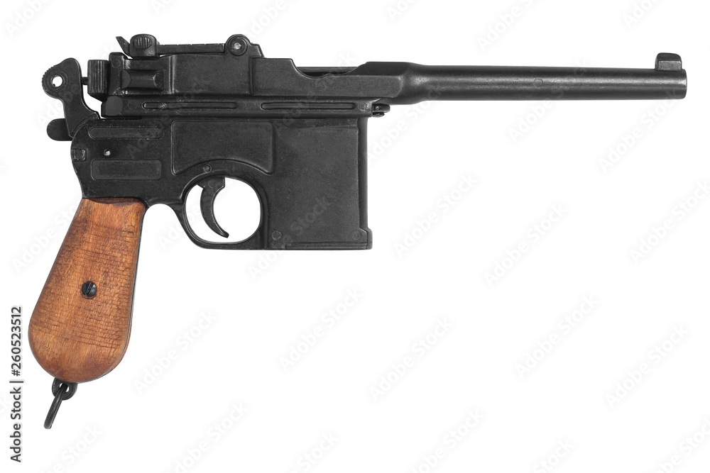 Old gun system Mauser isolated on white Stock Photo | Adobe Stock