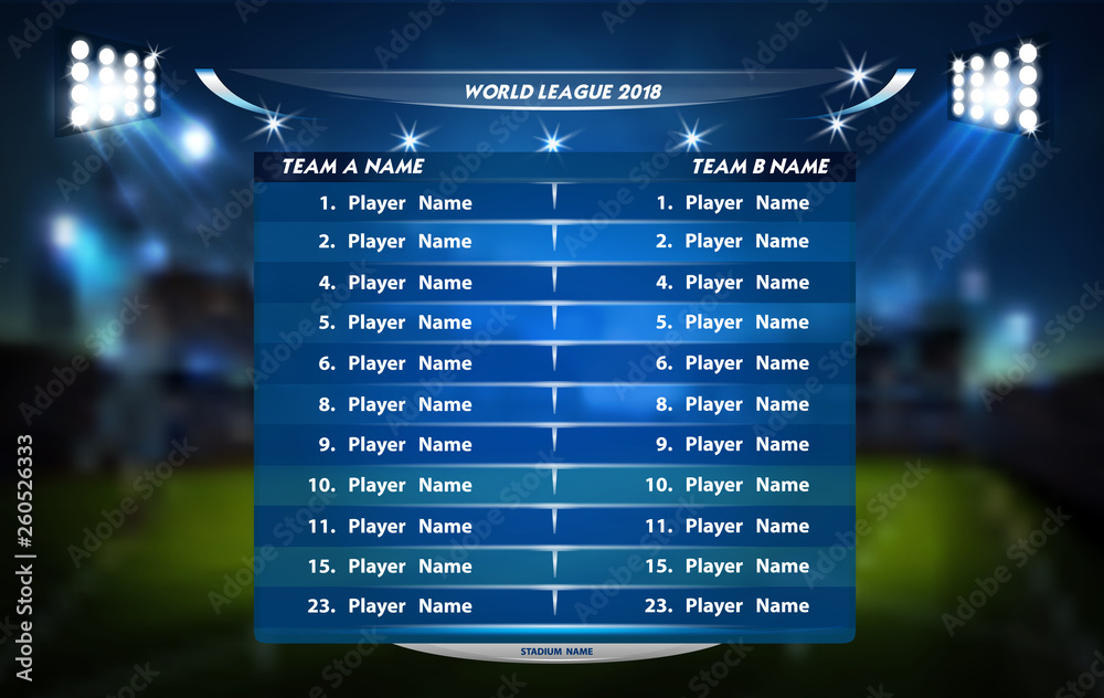 Football or soccer playing field with set of infographic elements ...