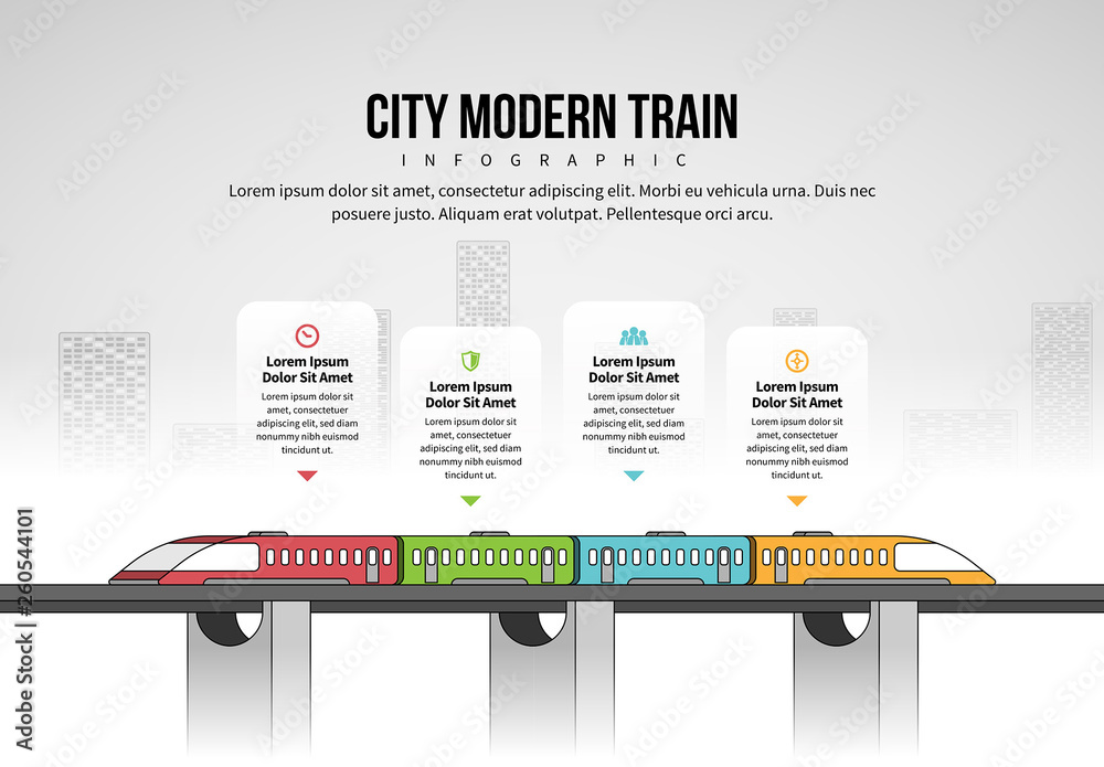 City Modern Train Infographic Stock Template | Adobe Stock