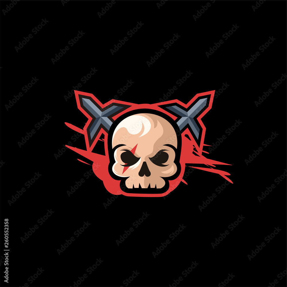 skull logo design illustration vector Stock Vector | Adobe Stock