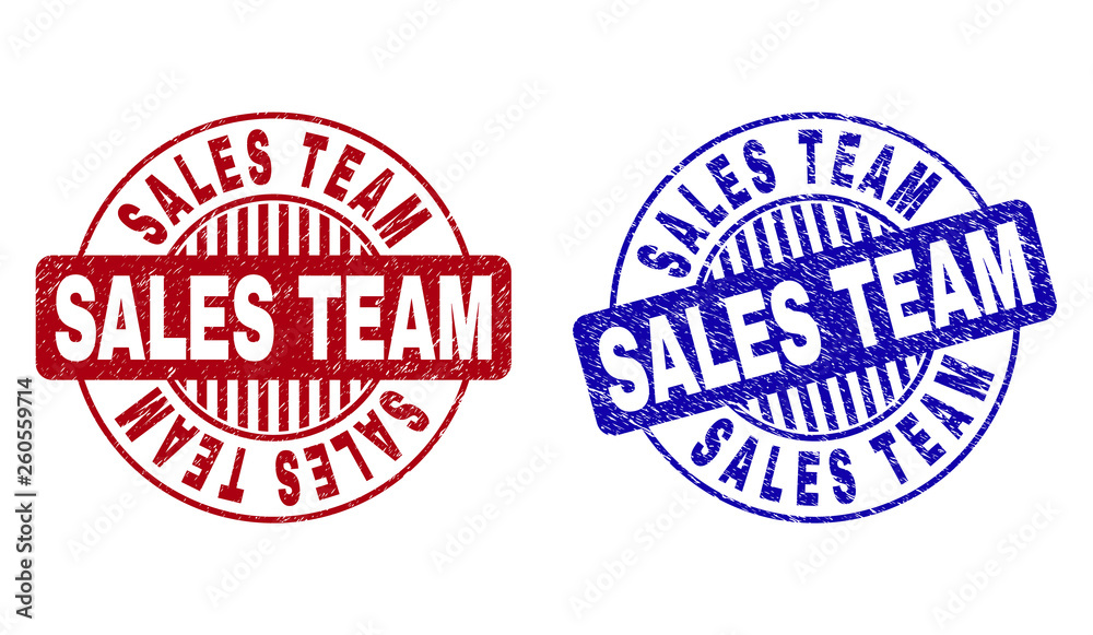 Grunge SALES TEAM round stamp seals isolated on a white background ...