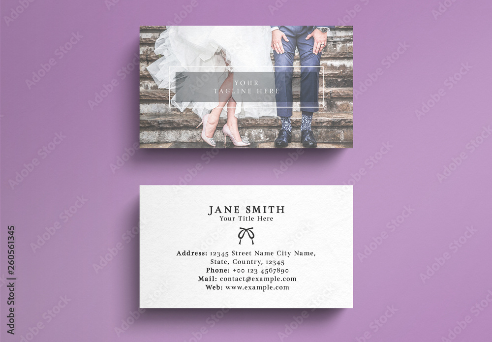 Wedding Business Card Layout Stock Template | Adobe Stock