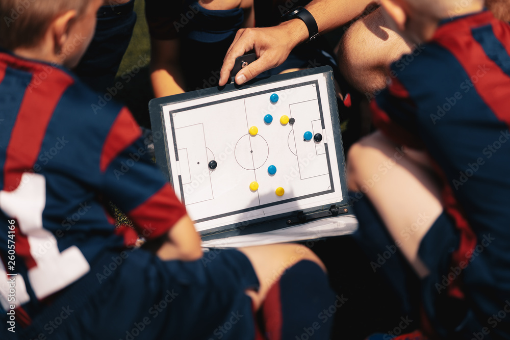 Football Coach Board. Sports Football Education. Close-up of Coach ...