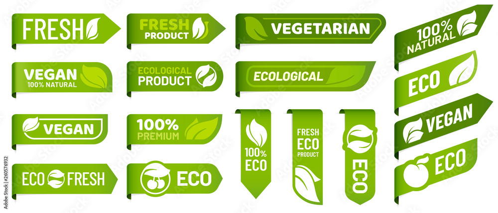 Vegan mark labels. Fresh vegetarian products, eco organic food and ...