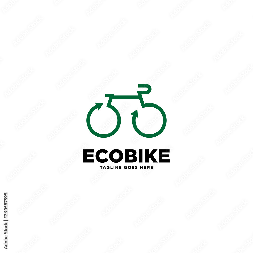 Green Nature Eco Bike Logo Design, template vector illustration ...