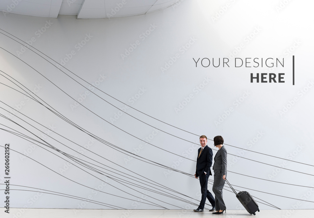 2 People Walking By Wall Mockup Stock Template | Adobe Stock