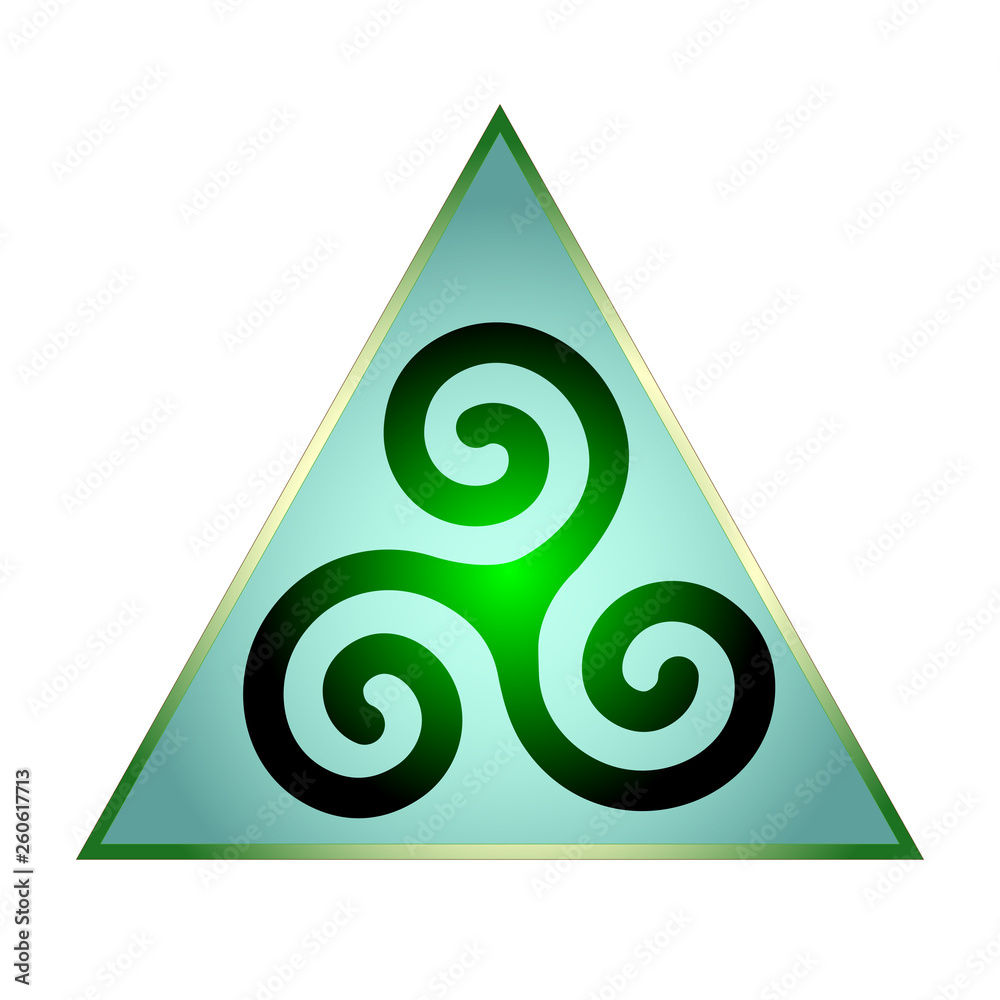 Vector illustration of an ancient Celtic symbol - triskele on a white ...
