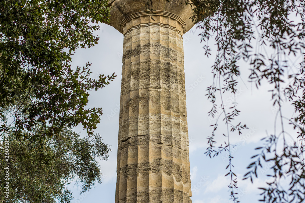 single marble column antique architecture object from ancient Greece ...