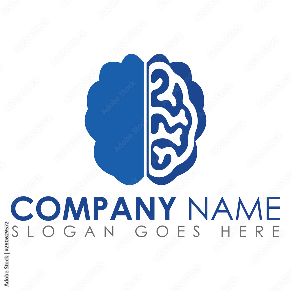 Blue Color Brain Lo,this brain logo for psychology/health related ...