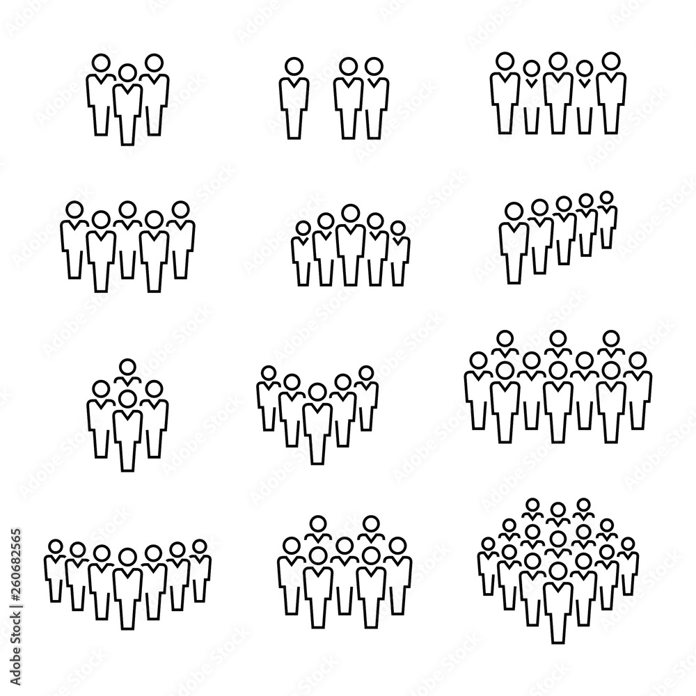 People group vector icon set Stock Vector | Adobe Stock