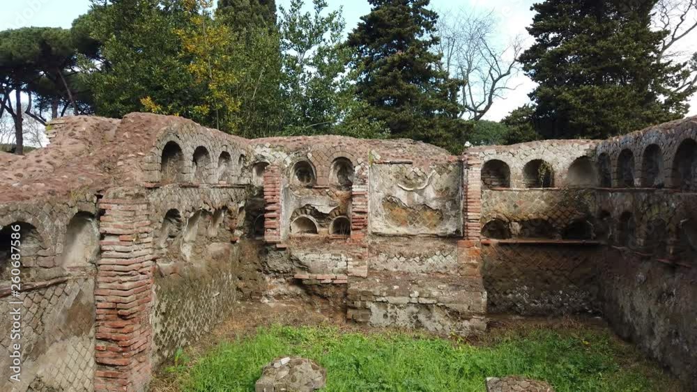 Roman necropolis columbarium twins graves in archaeological excavations ...