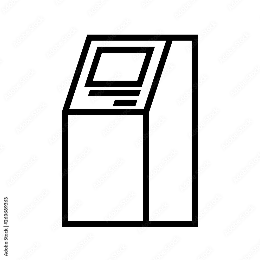 ATM outline icon. Clipart image isolated on white background Stock ...