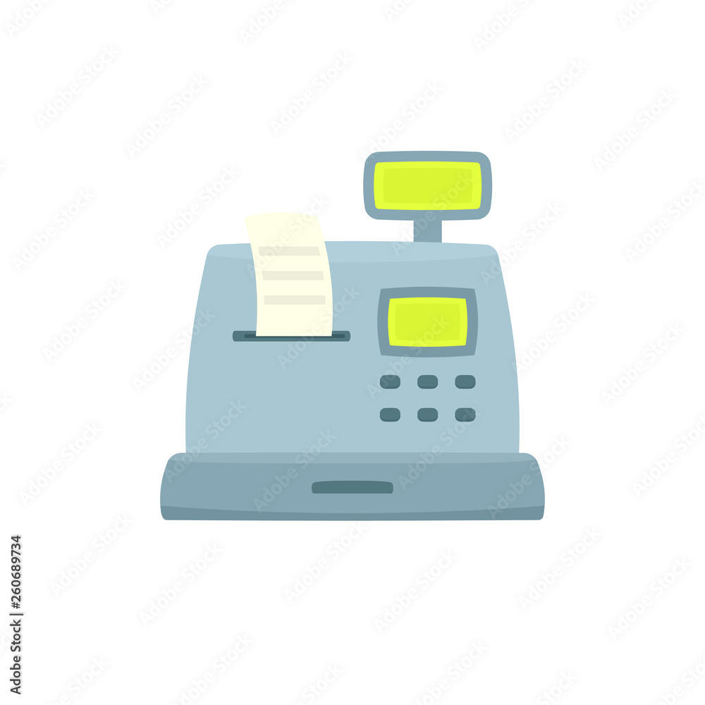 Cash till cartoon icon. Clipart image isolated on white background ...