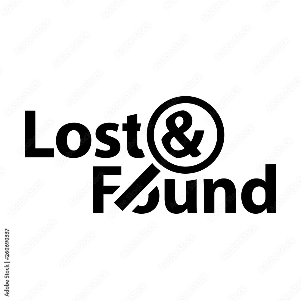 Lost and found icon. Clipart image isolated on white background Stock ...