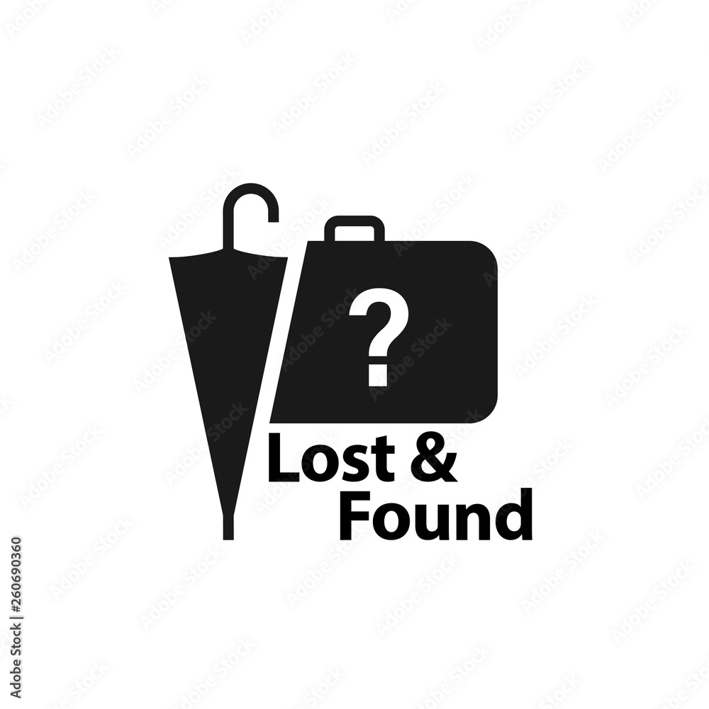 Lost and found icon. Clipart image isolated on white background Stock ...
