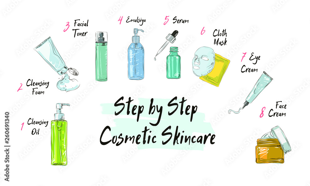 woman take care about face steps how to apply facial procedures , steps ...