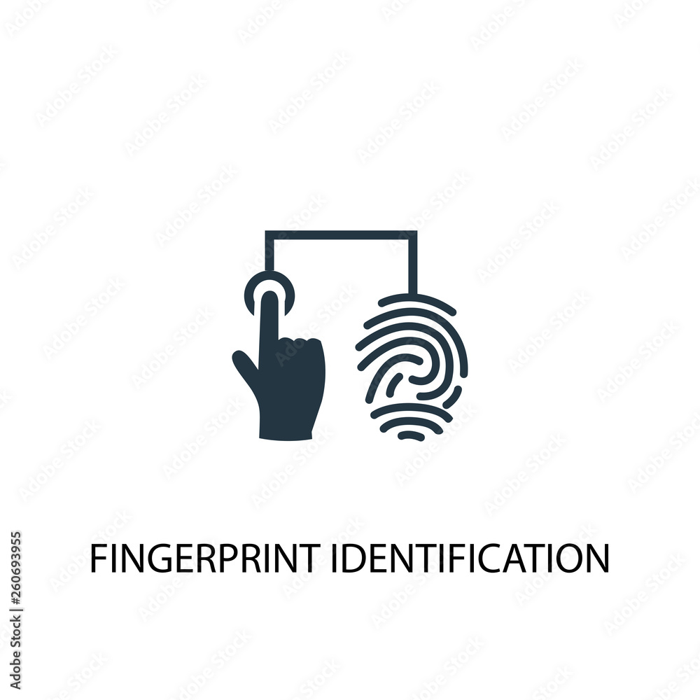 fingerprint identification icon. Simple element illustration ...