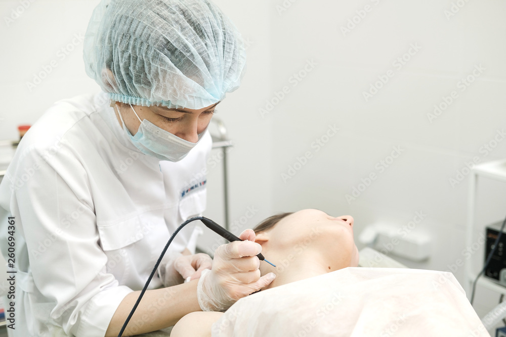 Medical Treatment Removal Of Birthmark From Female Patients Neck