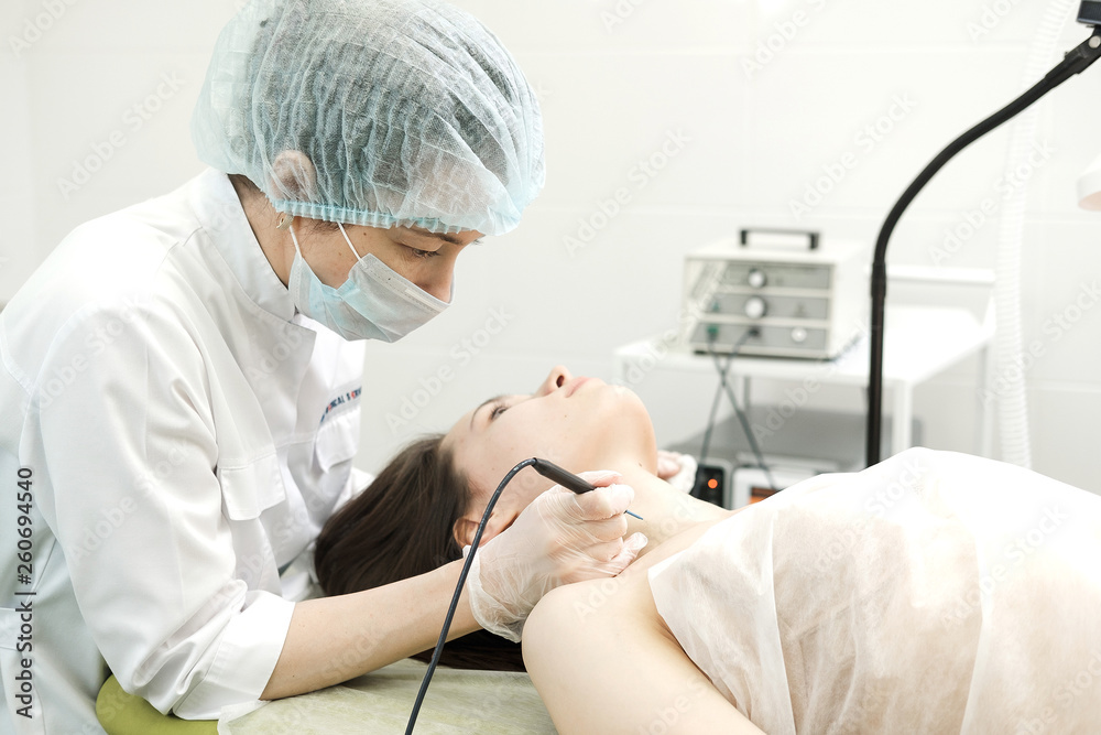Medical Treatment Removal Of Birthmark From Female Patients Neck