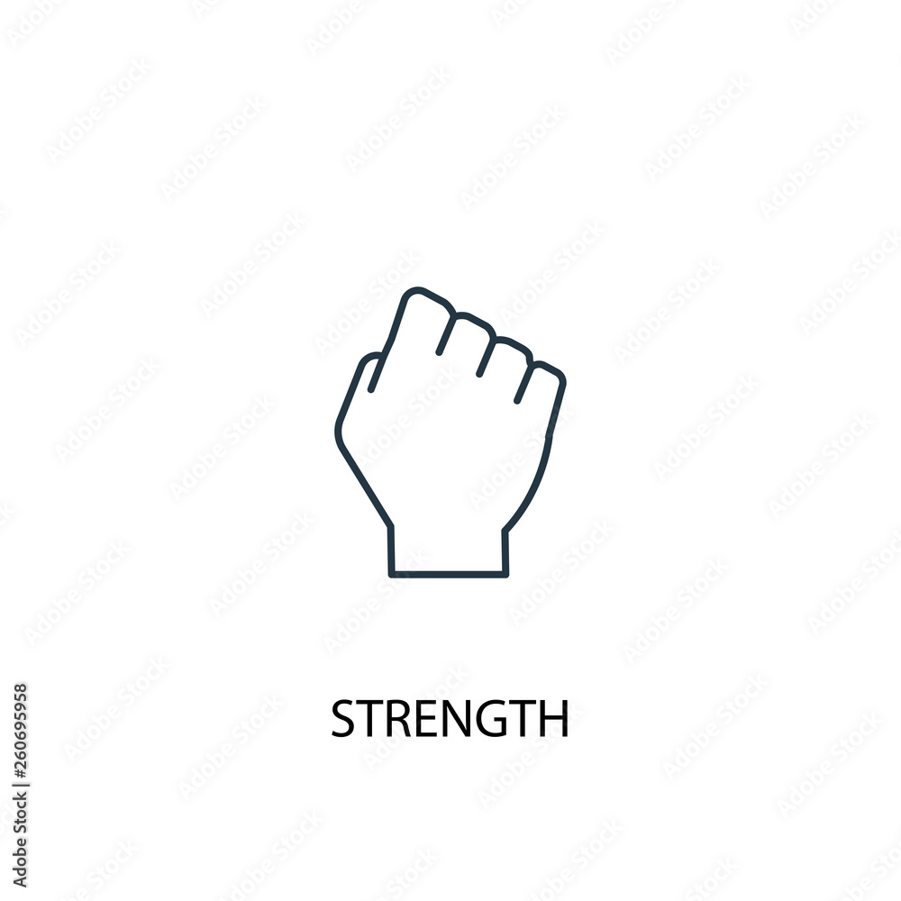 Strength concept line icon. Simple element illustration. Strength ...