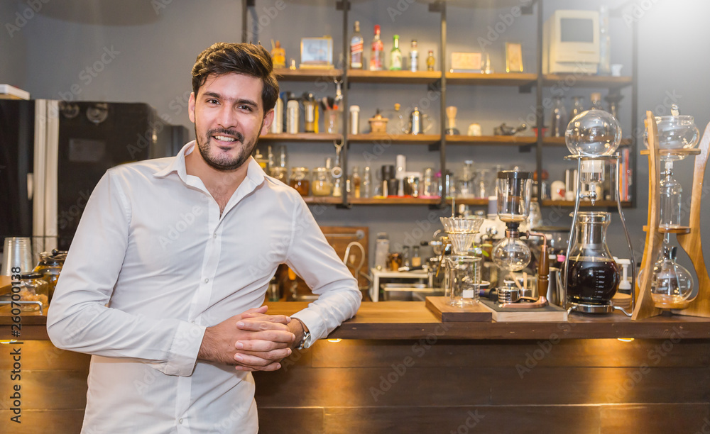 Startup successful small business entrepreneur owner man standing in ...