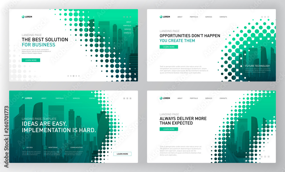 Landing page template for business and construction. Modern web page ...