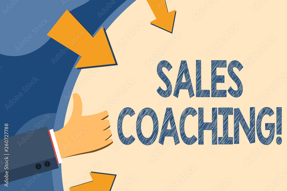 Text sign showing Sales Coaching. Business photo showcasing analysisage ...