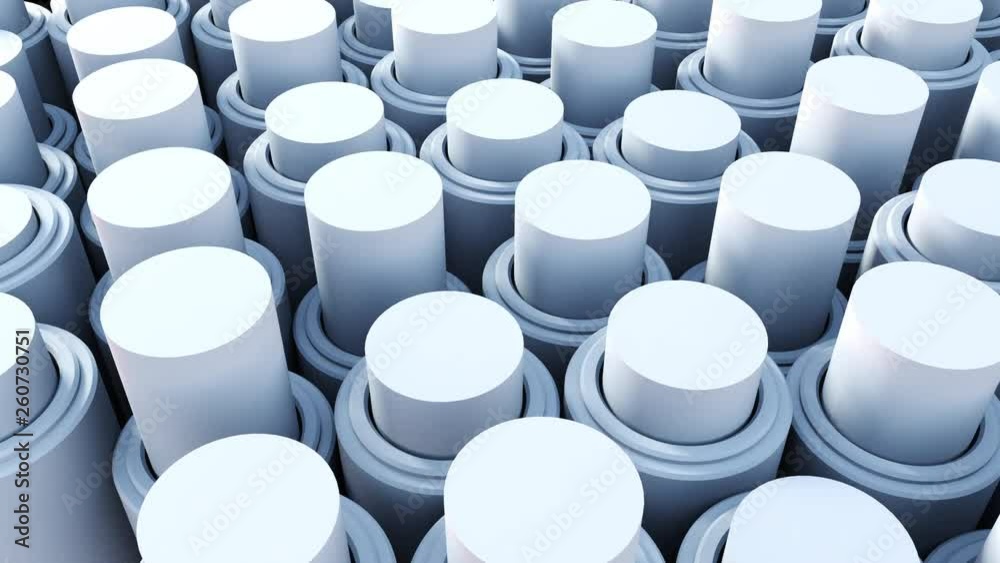 Abstract 3d cylinder shapes background render animation. 4K looping ...