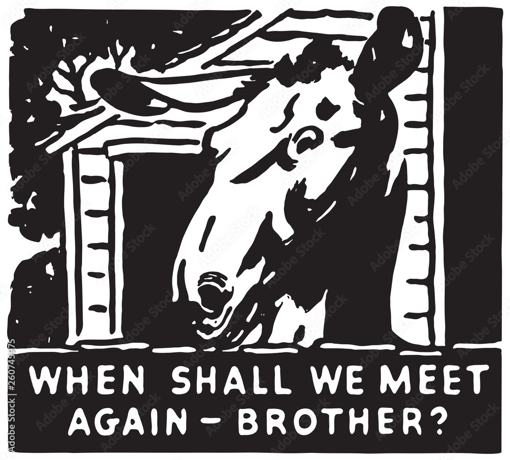 When Shall We Meet Again - Retro Ad Art Illustration Stock Vector ...