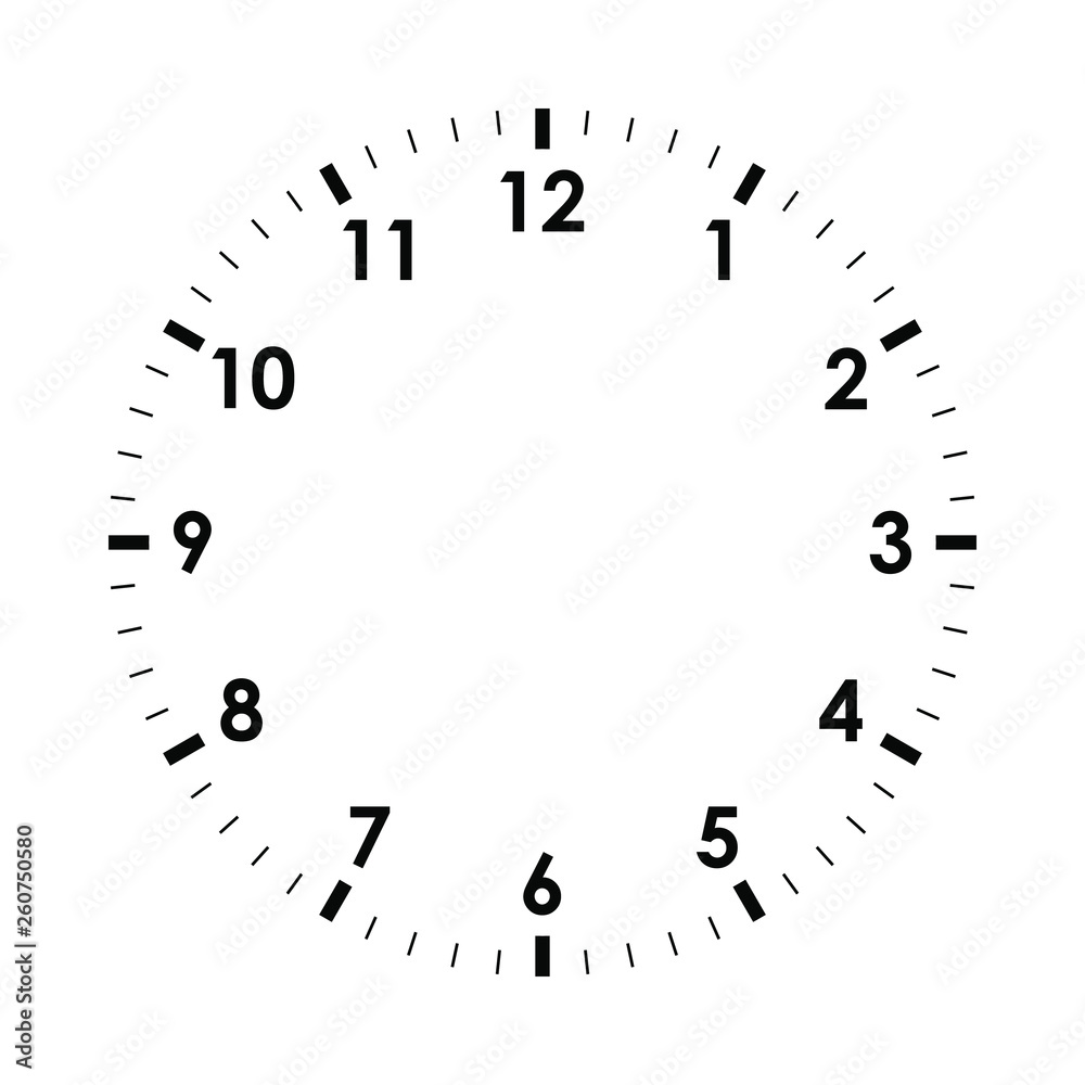 Clock face icon. Symbol watch isolated on white background. Design ...