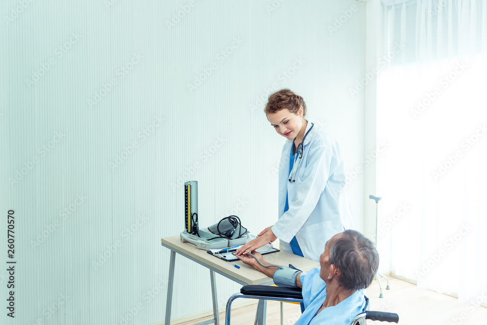 Young professional female doctor helping hands ,explaining diagnosis to ...