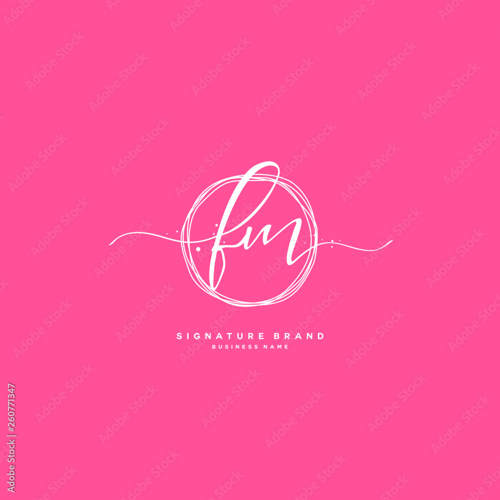 F M FM Initial letter handwriting and signature logo. Stock Vector ...