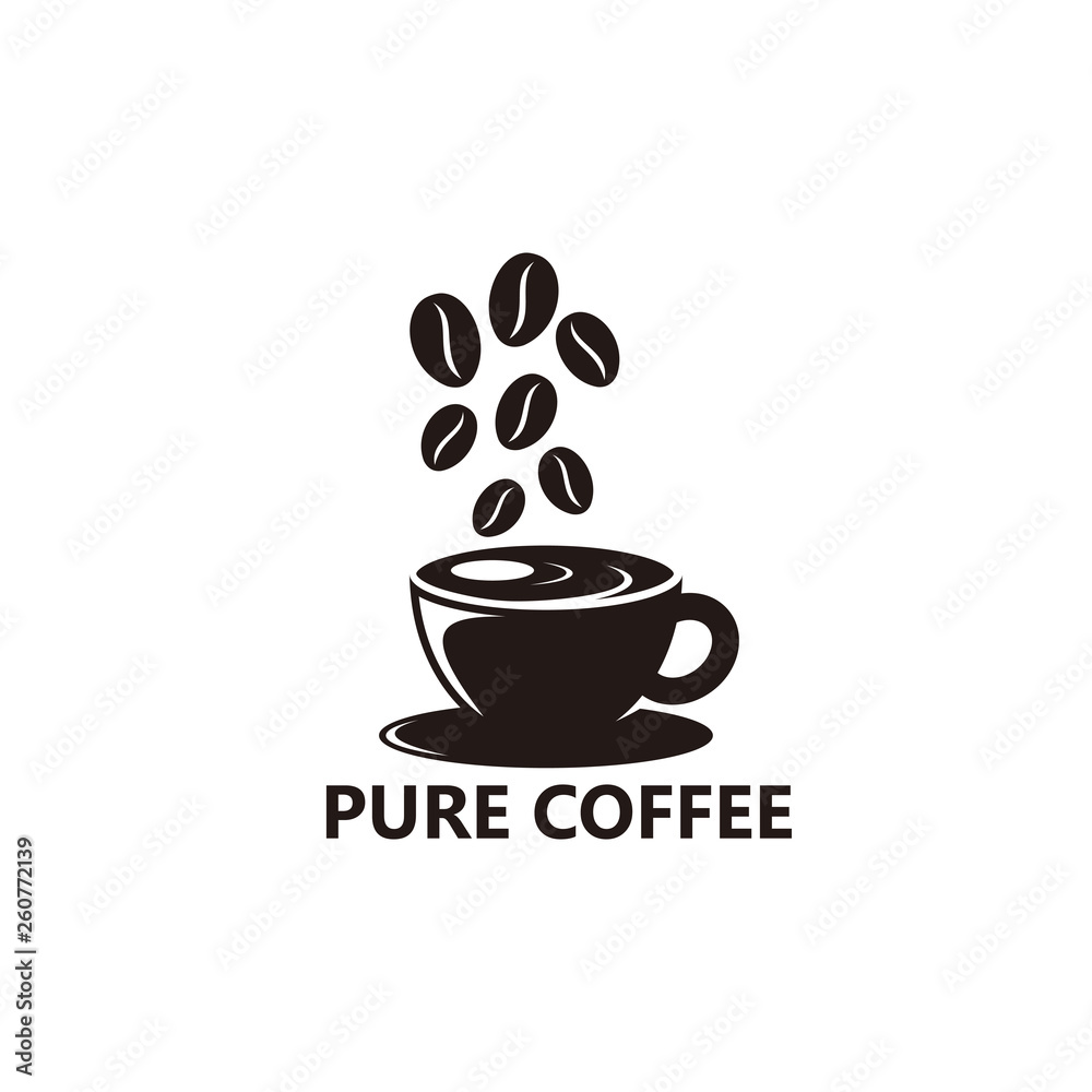 Pure Coffee Logo Template Design Vector, Emblem, Design Concept ...