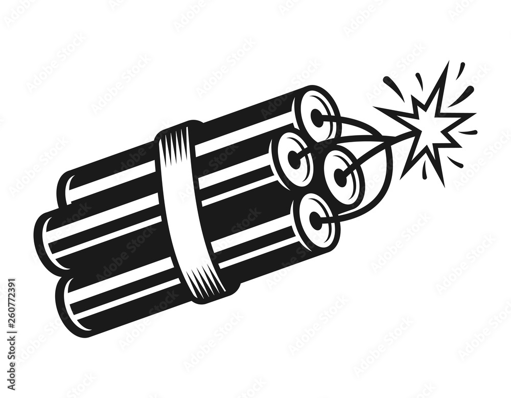 Stack of burning dynamite vector illustration Stock Vector | Adobe Stock