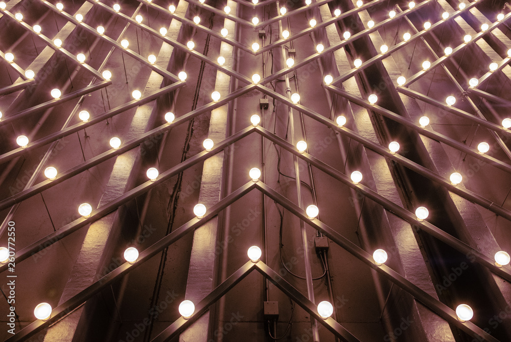 Abstract lighting design and detail. Round light bulb patterned design ...