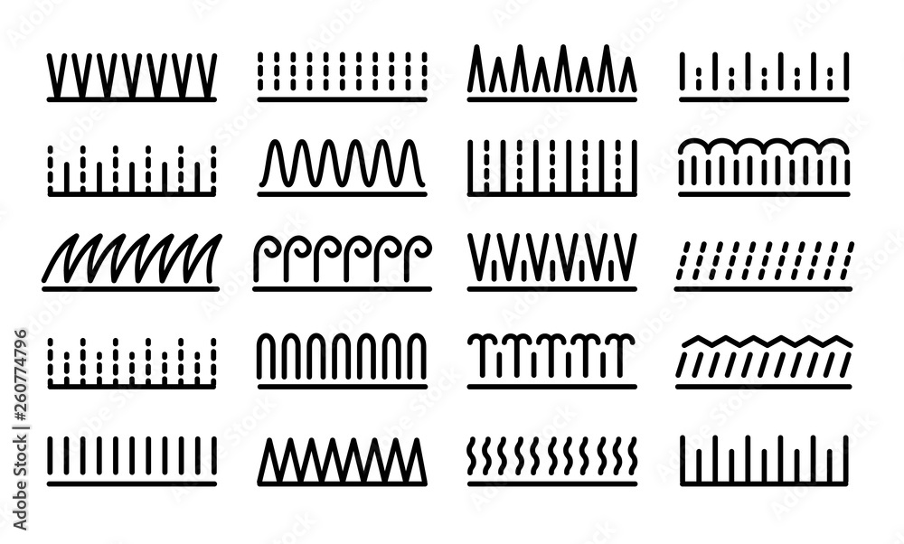 Grass icon vector set. Lawn meadow line symbols. Natural park & garden ...