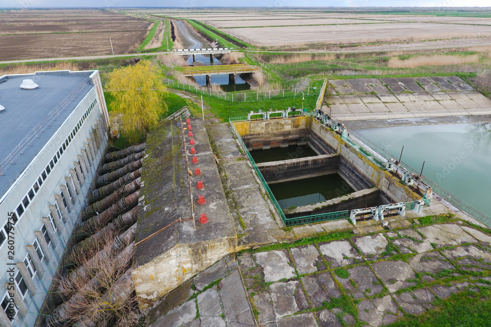 Water pumping station of irrigation system of rice fields. View Stock ...