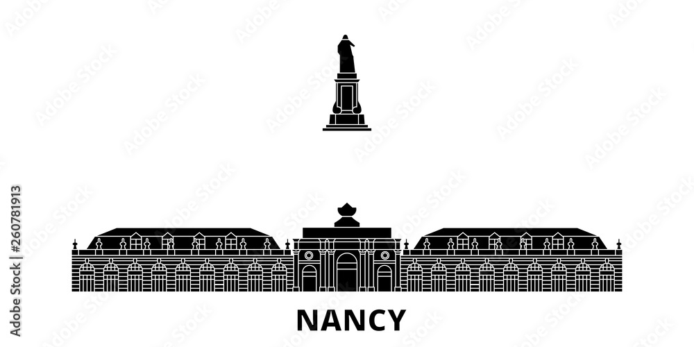 France, Nancy Landmark flat travel skyline set. France, Nancy Landmark ...