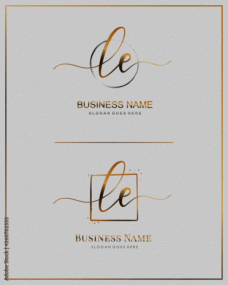 Initial L E LE handwriting logo vector. Letter handwritten logo ...